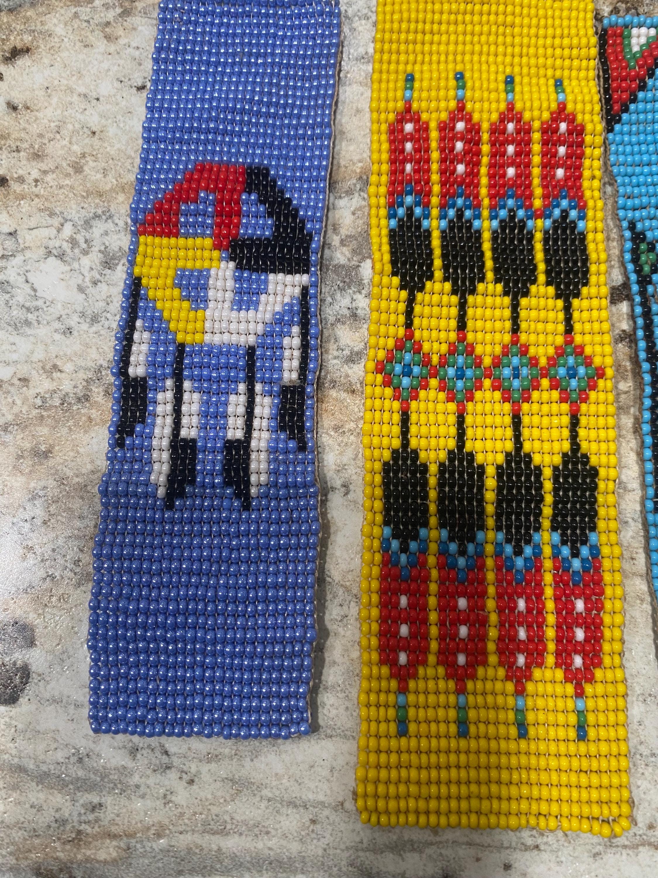 Native American Vintage Beaded Panels Lot of 4 Traditional Designs Hand ...