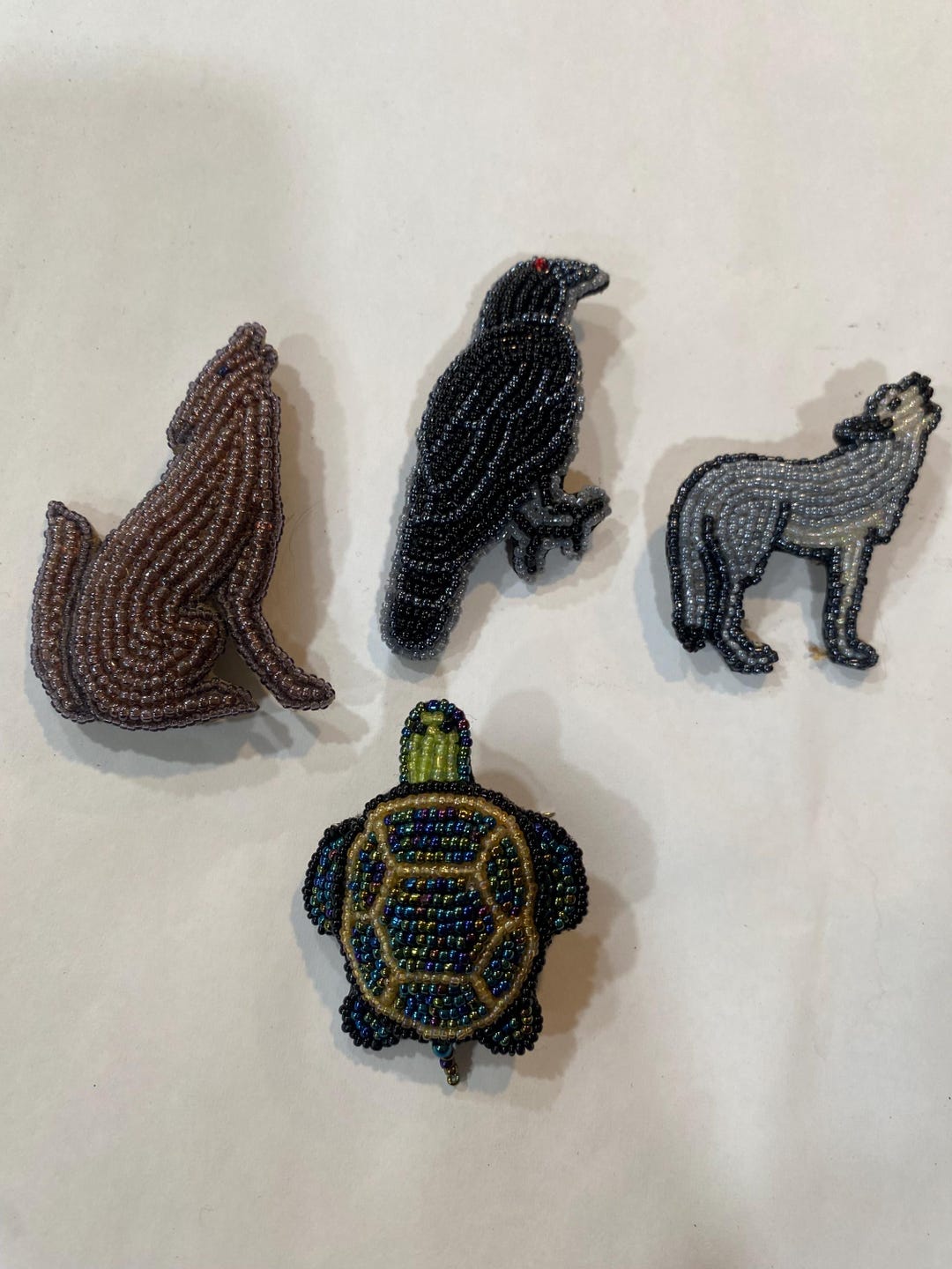 Lot of 4 Custom Made Beaded Animal Pins - Etsy