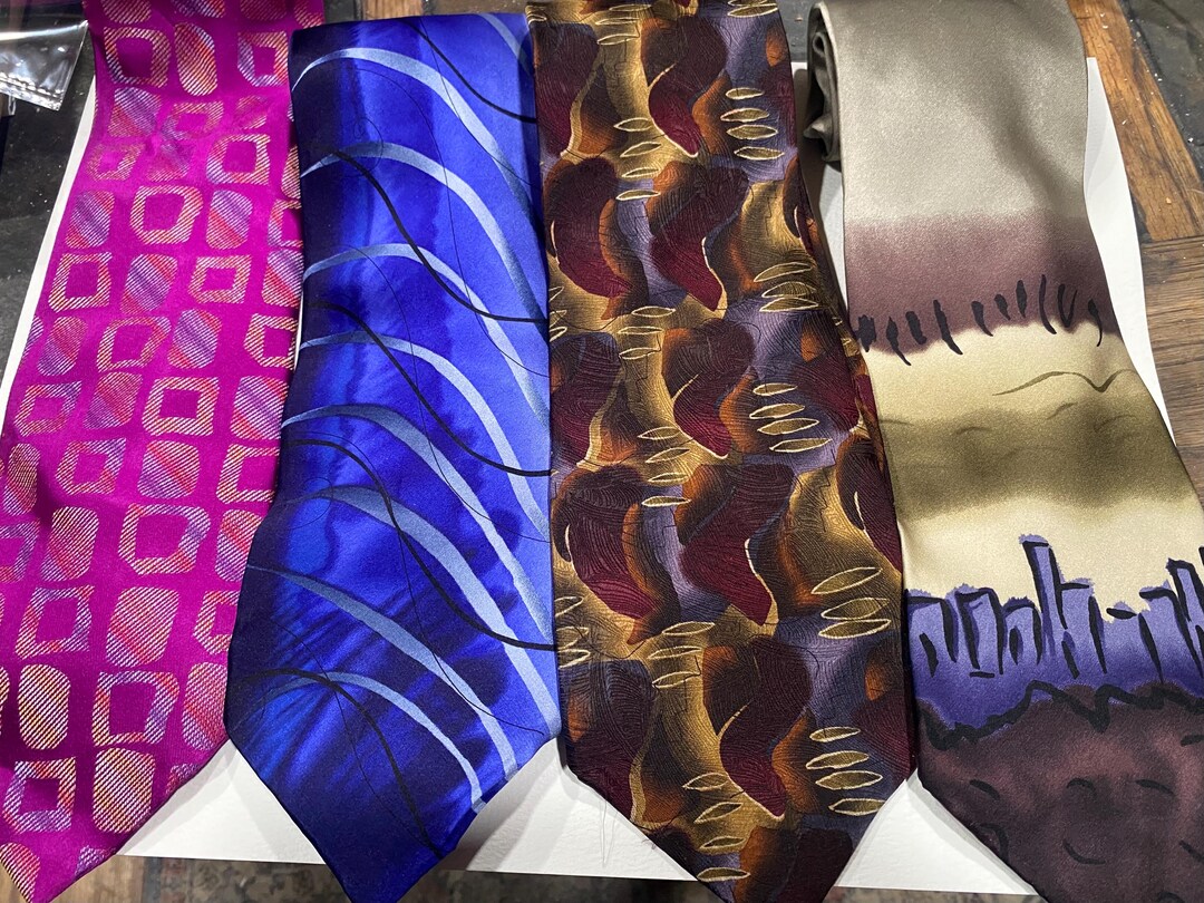 Rare Lot Vintage Jerry Garcia 100 % Silk Ties Lot of 4 Different Ties ...
