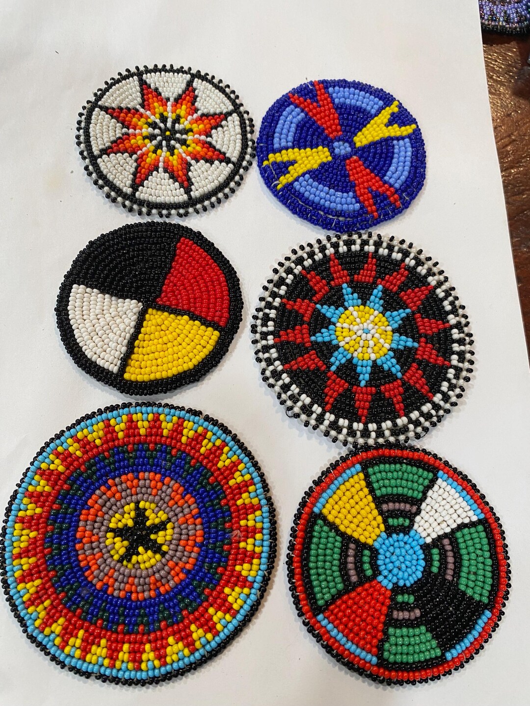 Lot of 6 Traditional Native American Made Beaded Lakota Rosettes - Etsy