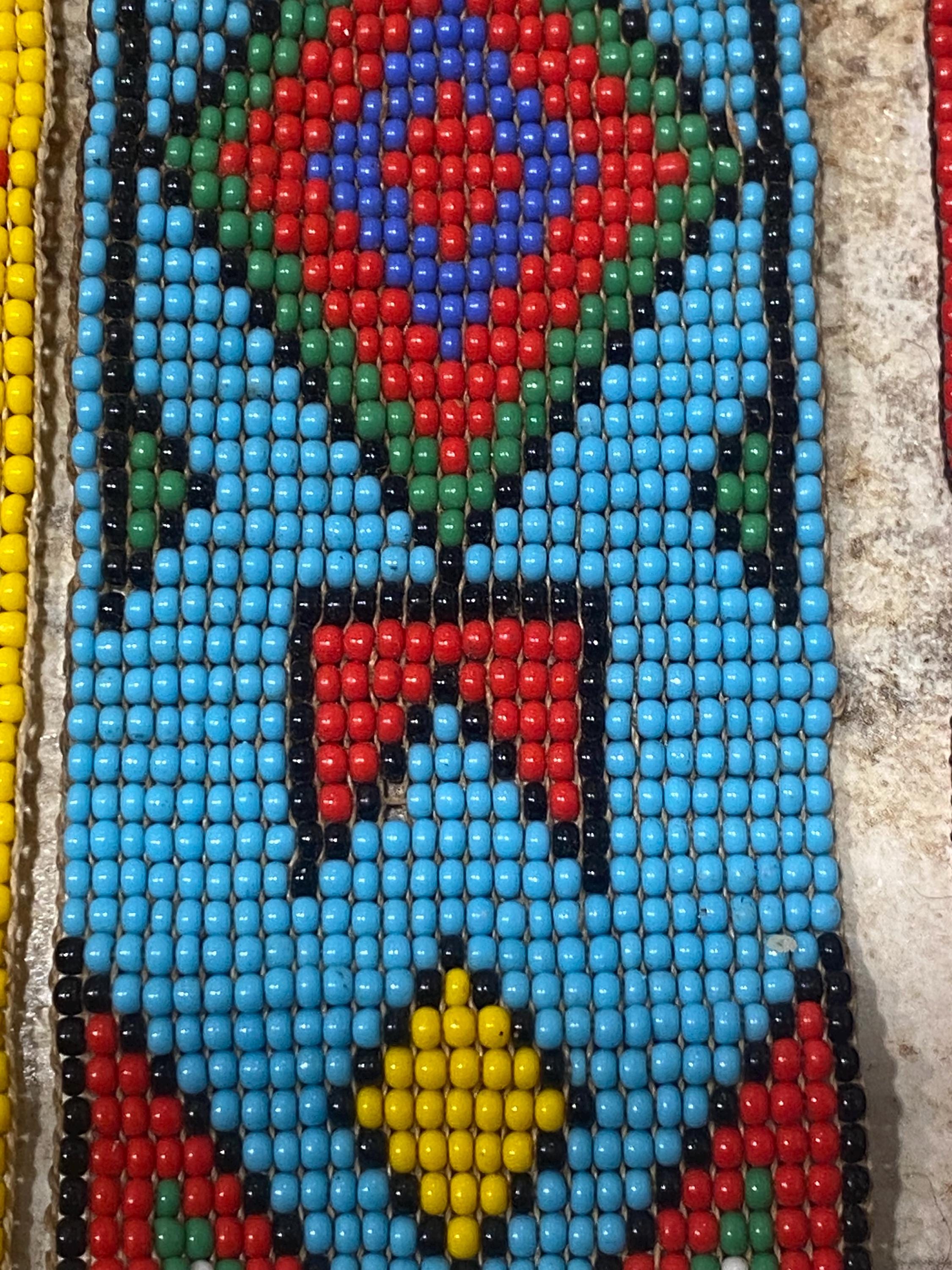 Native American Vintage Beaded Panels Lot of 4 Traditional Designs Hand ...