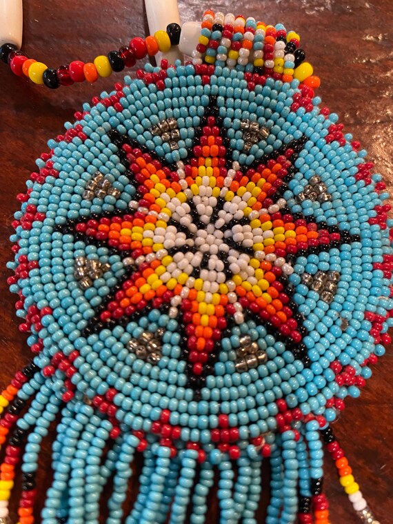 rare vintage Lakota Native American hand beaded penda… - Gem