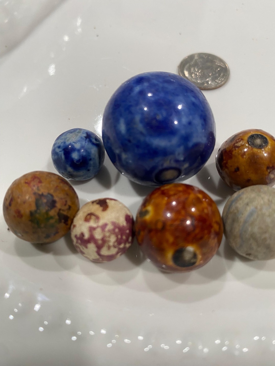 Lot of Rare Antique German / Bennington / Handmade Clay Marbles - Etsy