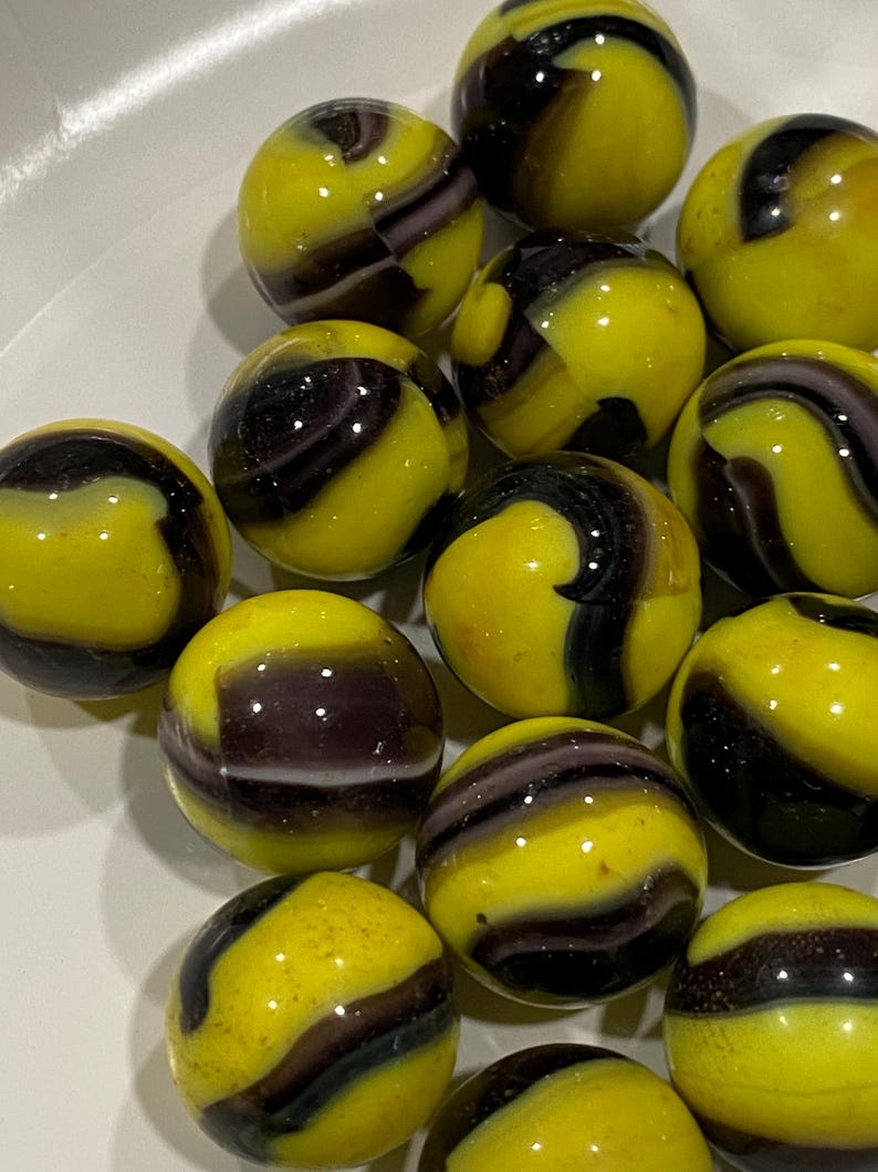 Vintage King Bumblebee Glass Marble Lot of 19 - Etsy