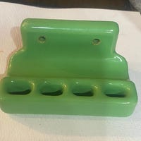 Vintage 70s Yellow Porcelain Ceramic Bathroom Toothbrush and Cup Holder ...