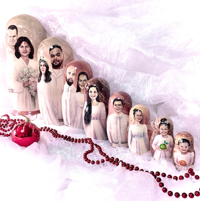 Custom Family Portrait on Nesting Dolls, Personalized Wooden Dolls From ...