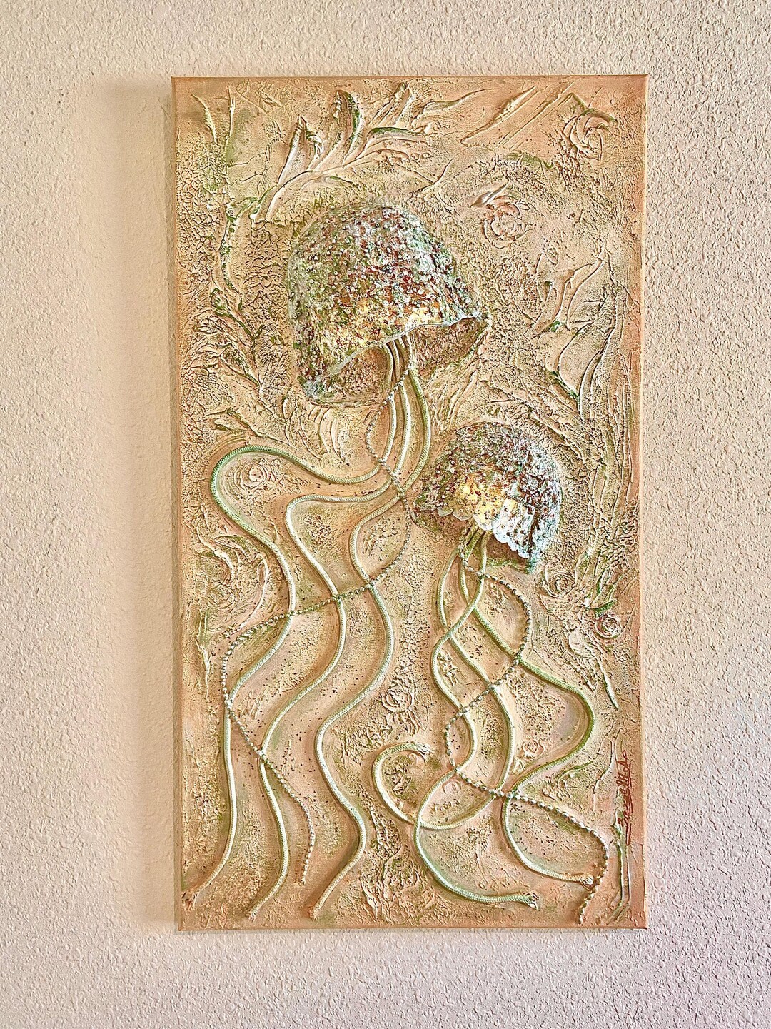 3D Jellyfish Textured Ocean Wall Art -20x36 Inches - Etsy