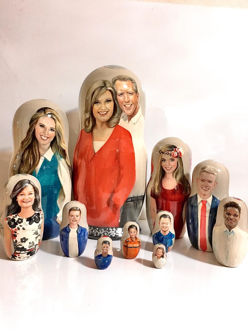 Custom Family Portrait on Nesting Dolls, Personalized Wooden Dolls From ...