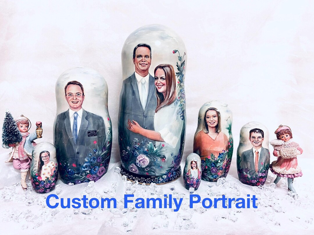Custom Family Portrait on Nesting Dolls, Personalized Wooden Dolls From ...