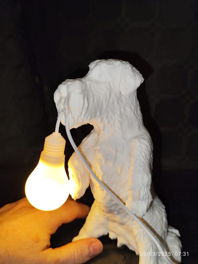 3D Printed Schnauzer Dog Lamp - Etsy