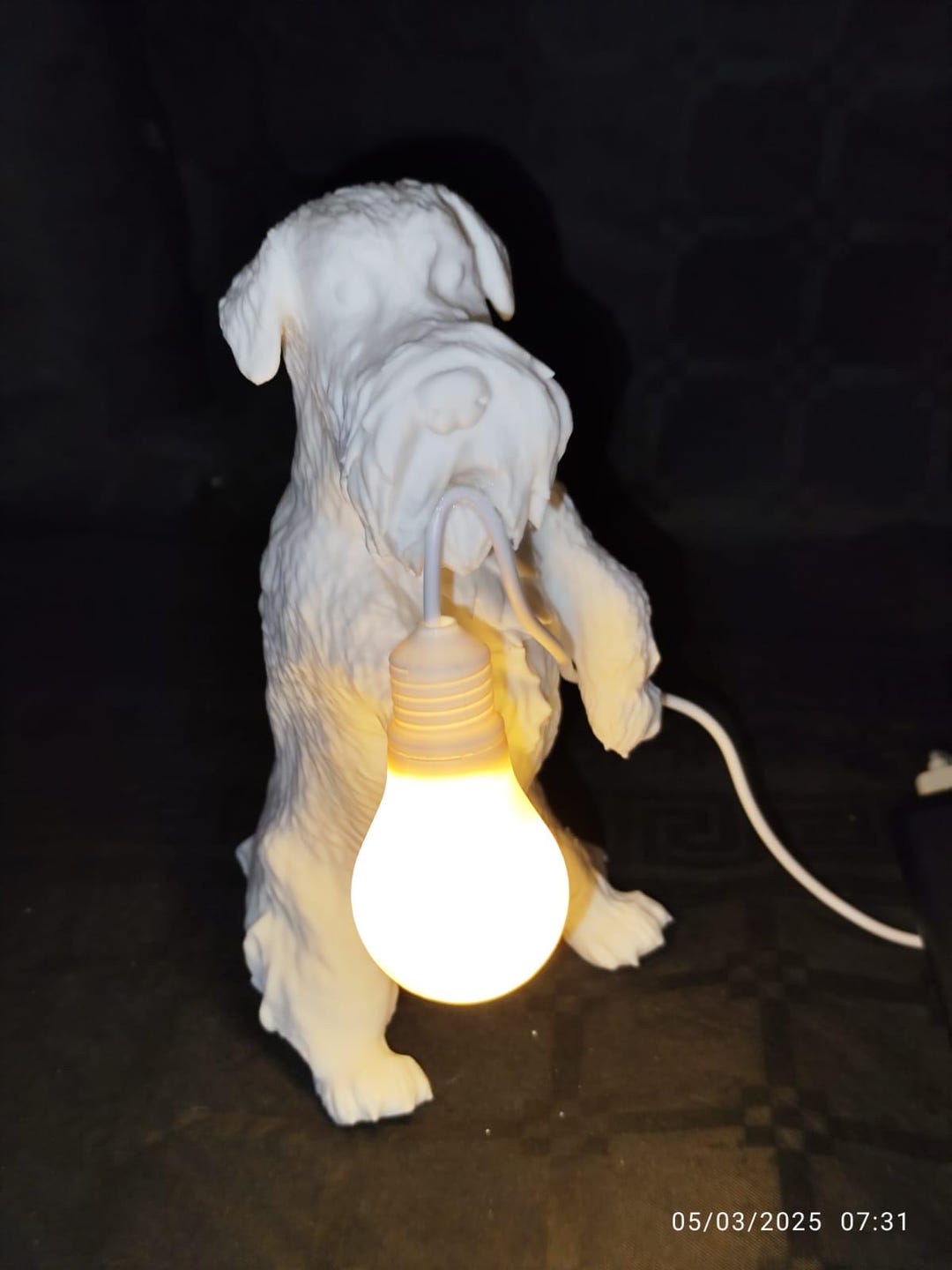 3D Printed Schnauzer Dog Lamp - Etsy