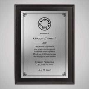 Teamwork Award Plaque - Award Plaque - Desk Plaque - Easel Plaque - Etsy