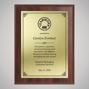 Teamwork Award Plaque - Award Plaque - Desk Plaque - Easel Plaque - Etsy