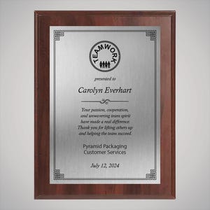 Teamwork Award Plaque - Award Plaque - Desk Plaque - Easel Plaque - Etsy