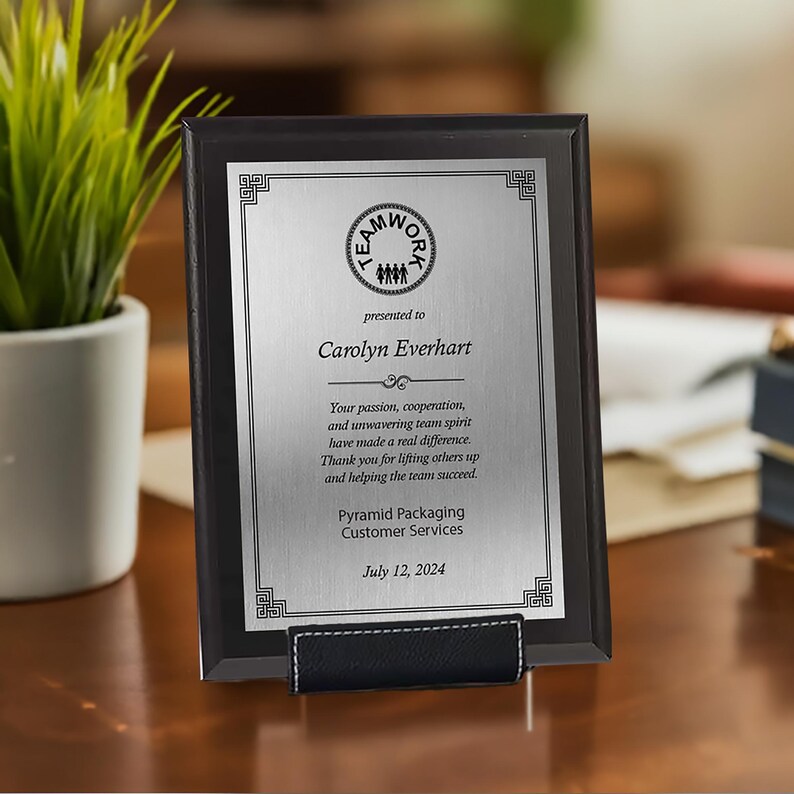 Teamwork Award Plaque - Award Plaque - Desk Plaque - Easel Plaque - Etsy