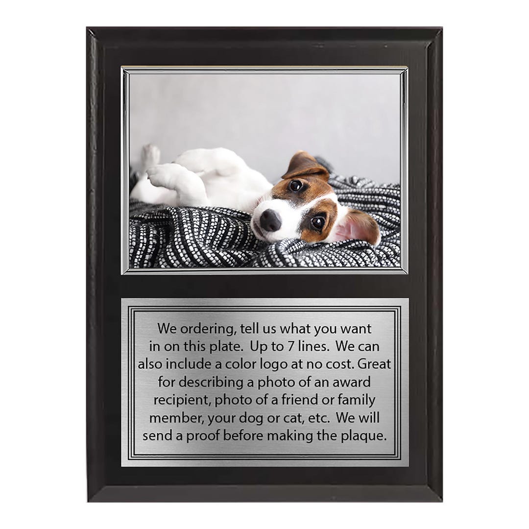 Photo Plaque - Photo Frame - Personalized Photo Plaque - Plaque for 4X6 ...