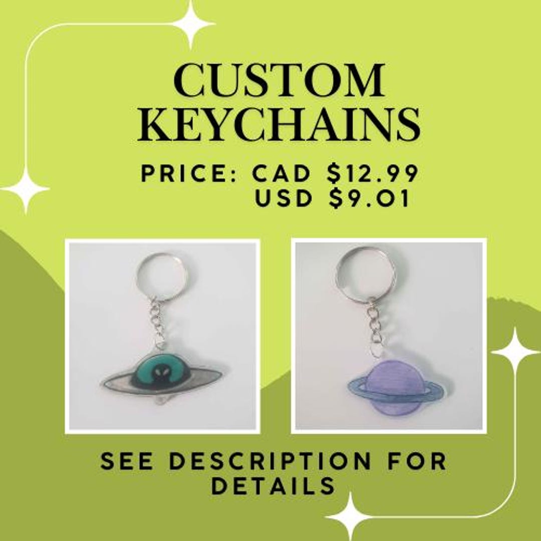 Custom Design Keychains | Shrink Plastic Keychains - Etsy