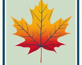 Maple Leaf Digital Print Art - Kaizen Art Boutique Leaf Collection - Etsy