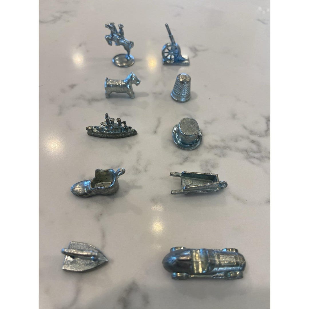 Vintage Monopoly Silver Game Pawns EUC Set of 10 Pieces - Etsy