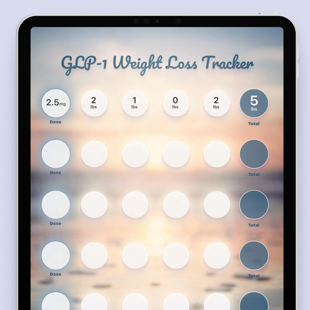 GLP-1 Weight Loss Tracker | Weight Loss Journal | Weekly Progress Chart ...