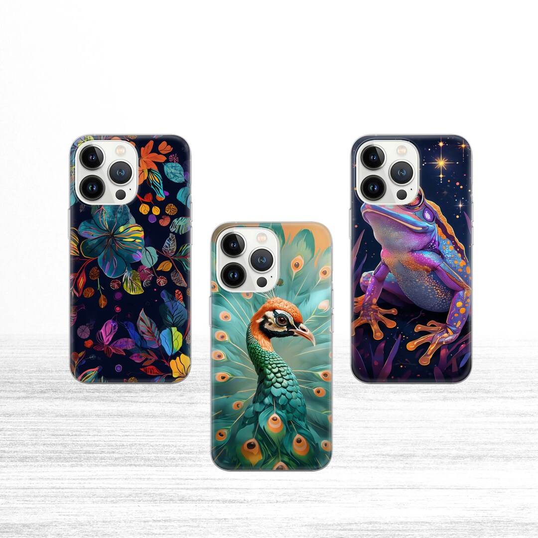 Frog Phone Case Dark Background Cover for iPhone 16 Pro Max 15 Plus 14 ...