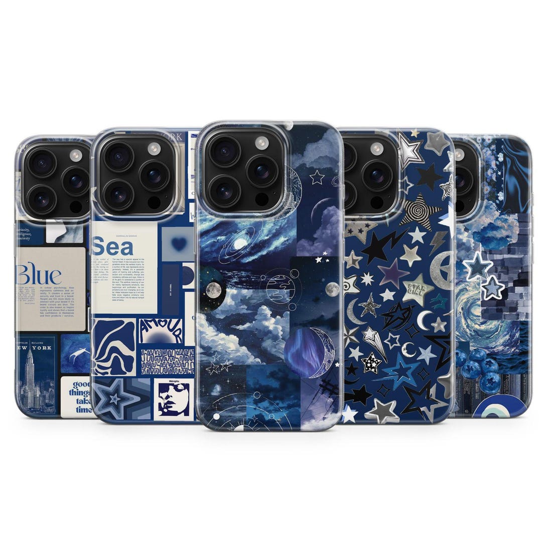 Blue Navy Collage Sea Art Phone Case for iPhone 17 Air 16 Pro Max 15 ...