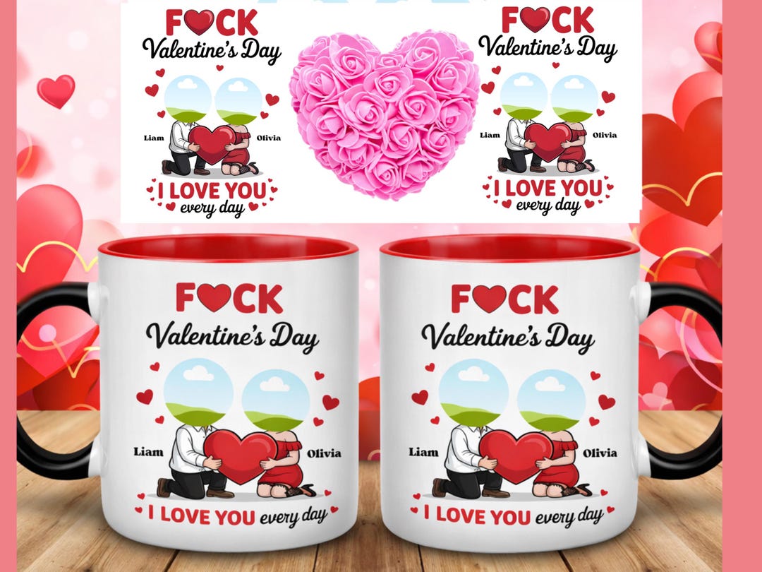 Custom Valentine Mug Canva Template | Editable Face & Name Mug Design ...