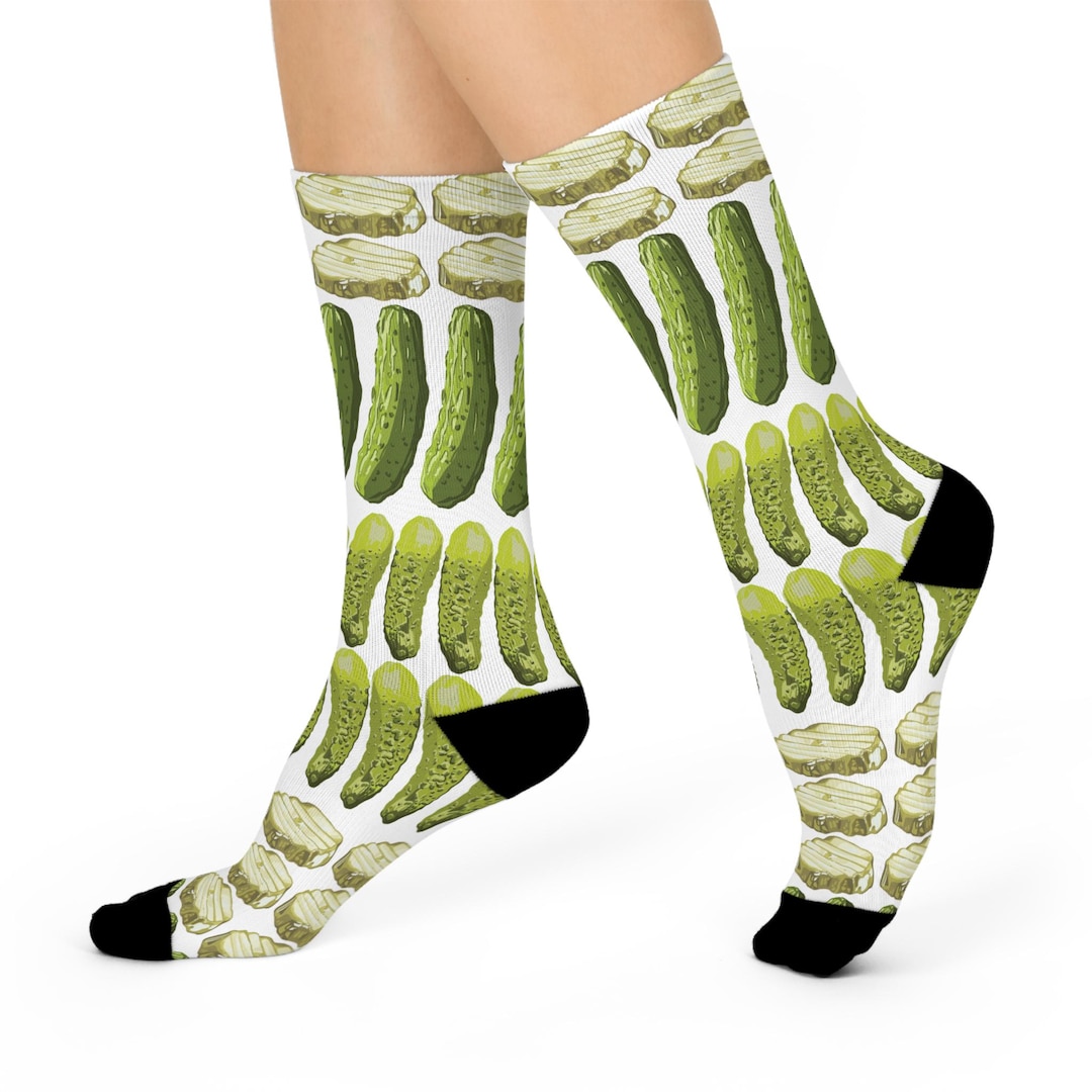 Pickle Socks, Cushioned Crew Socks With Pickles, Pickle Socks Featuring ...