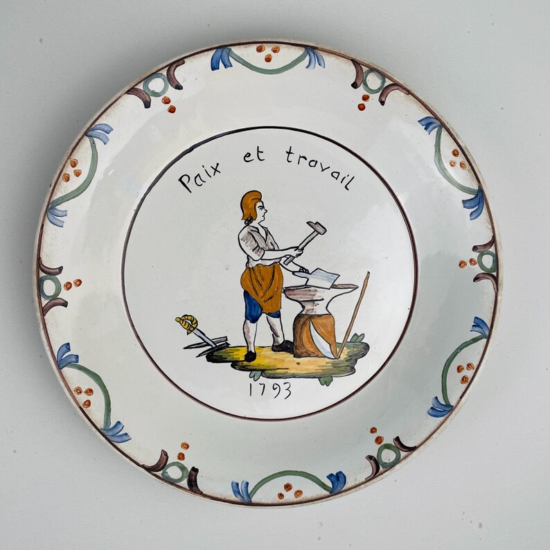 Antique French Decorative Wall Plate – 19th Century Hand Painted ...