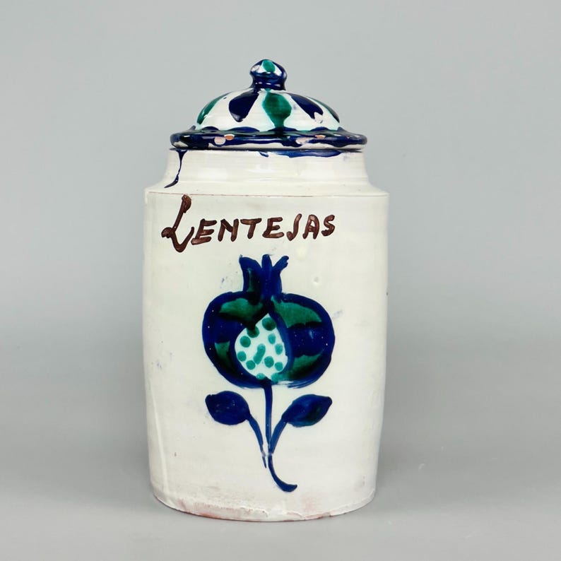 Vintage Kitchen Pomegranate Canister Set – Large Fajalauza Spanish ...