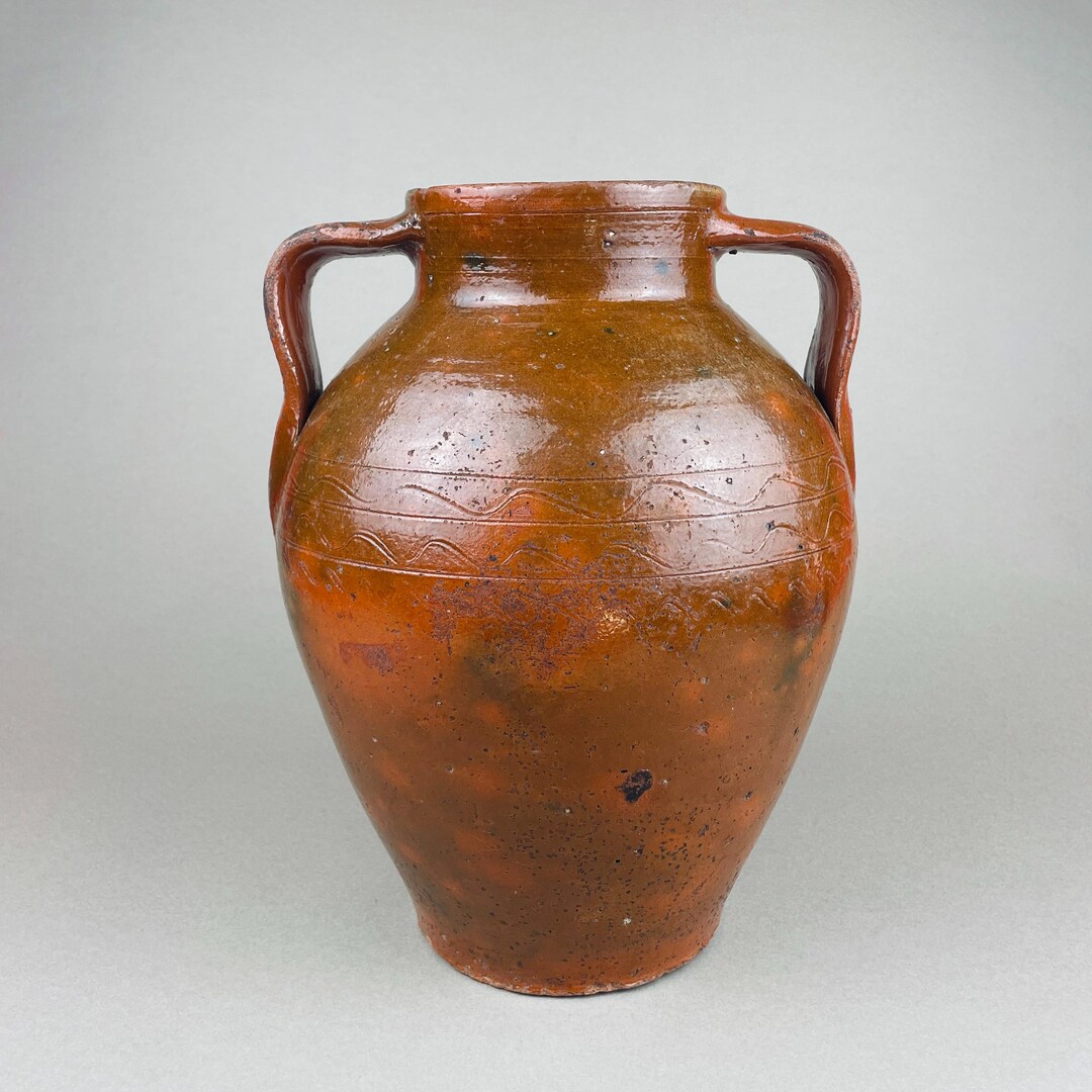 Antique Large Decorative Terracotta Vase – Spanish Pottery Jar From ...