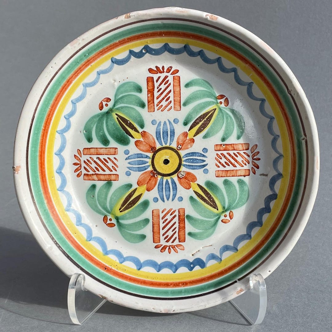 Vintage French Faience Plate - Hand-painted Decorative Ceramic (20 Cm ...