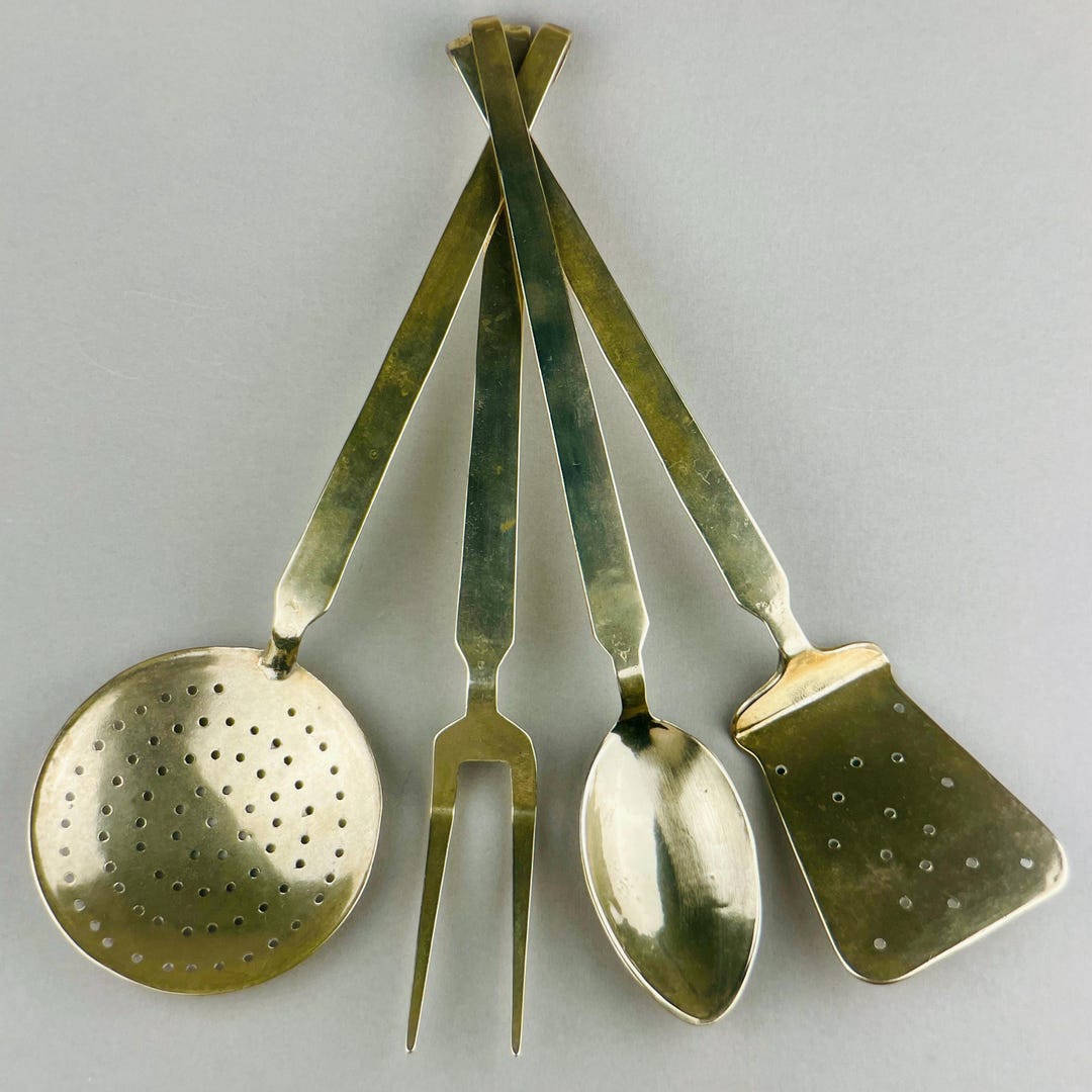 Antique French Bronze Kitchen Utensils – Set of Metal Kitchen Tools ...