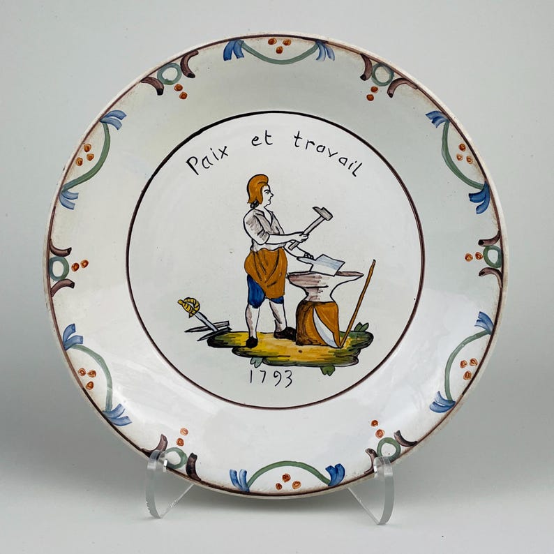Antique French Decorative Wall Plate – 19th Century Hand Painted ...