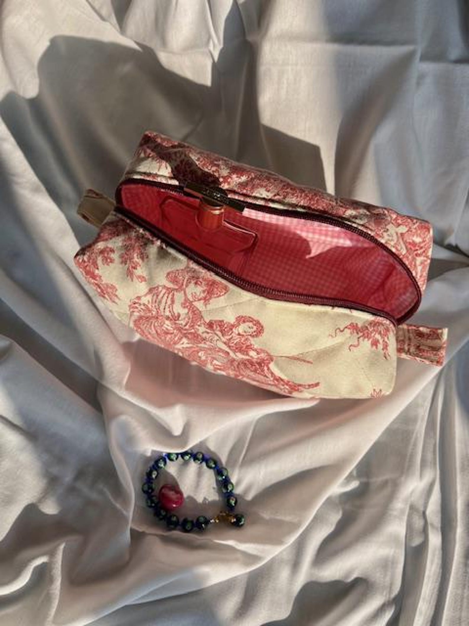 Handmade Makeup Bag, Handmade Quilted Cosmetic Bag, Travel Makeup Pouch ...
