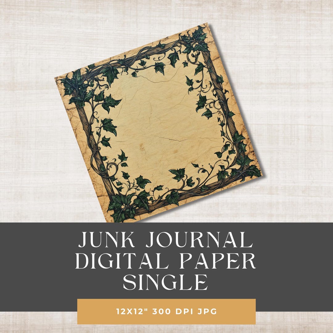 Tudor Ivy Parchment Digital Paper – Medieval Vintage Background, 12x12 ...