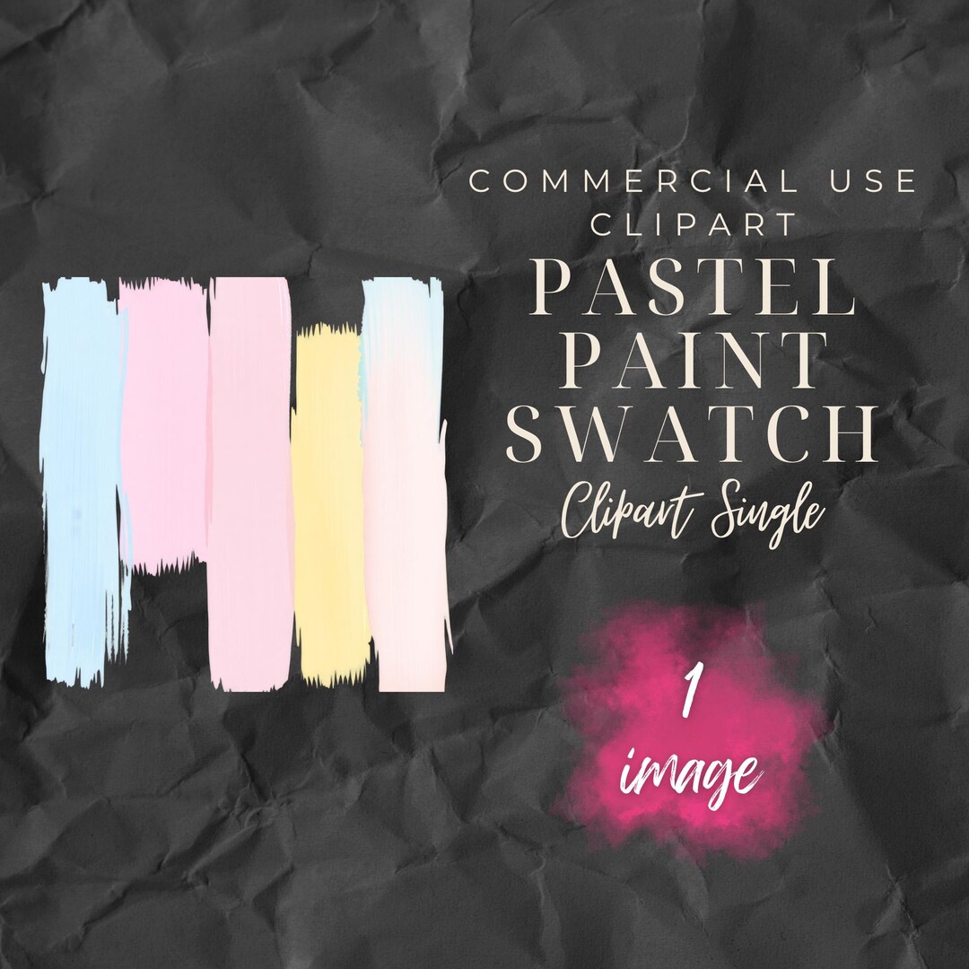 Pastel Swatch Clipart Strokes - Watercolor Blue Pink Yellow - Digital ...