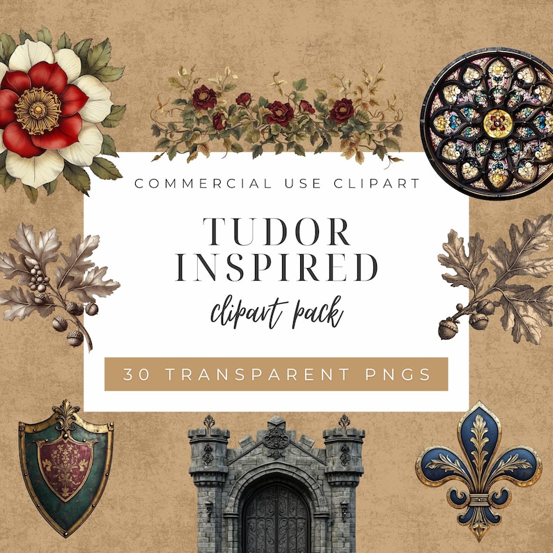 Tudor Clipart Set – Medieval Architecture Heraldry Vintage ...