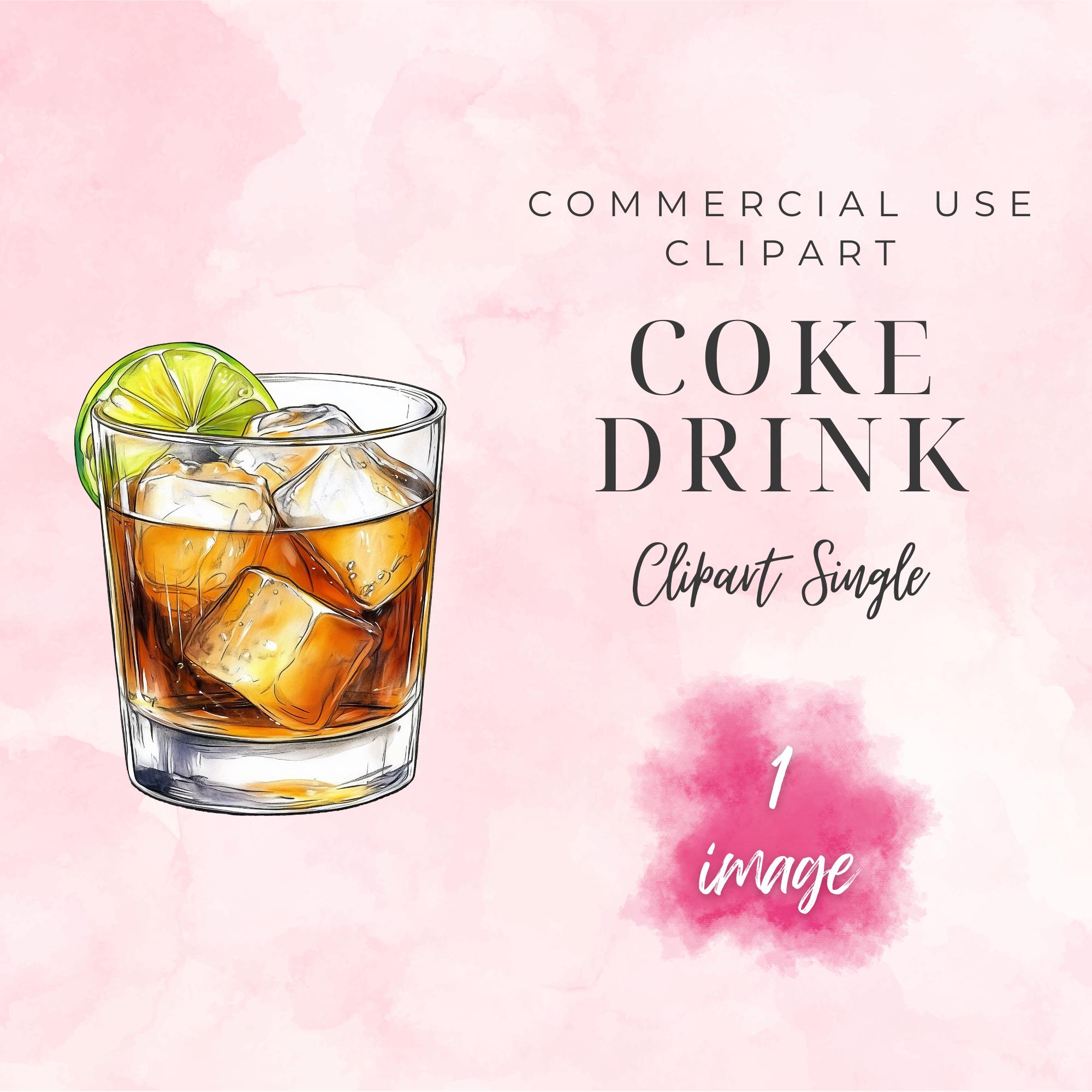 Rum and Coke Clipart - Watercolor Alcohol Drink Illustration - Jack ...