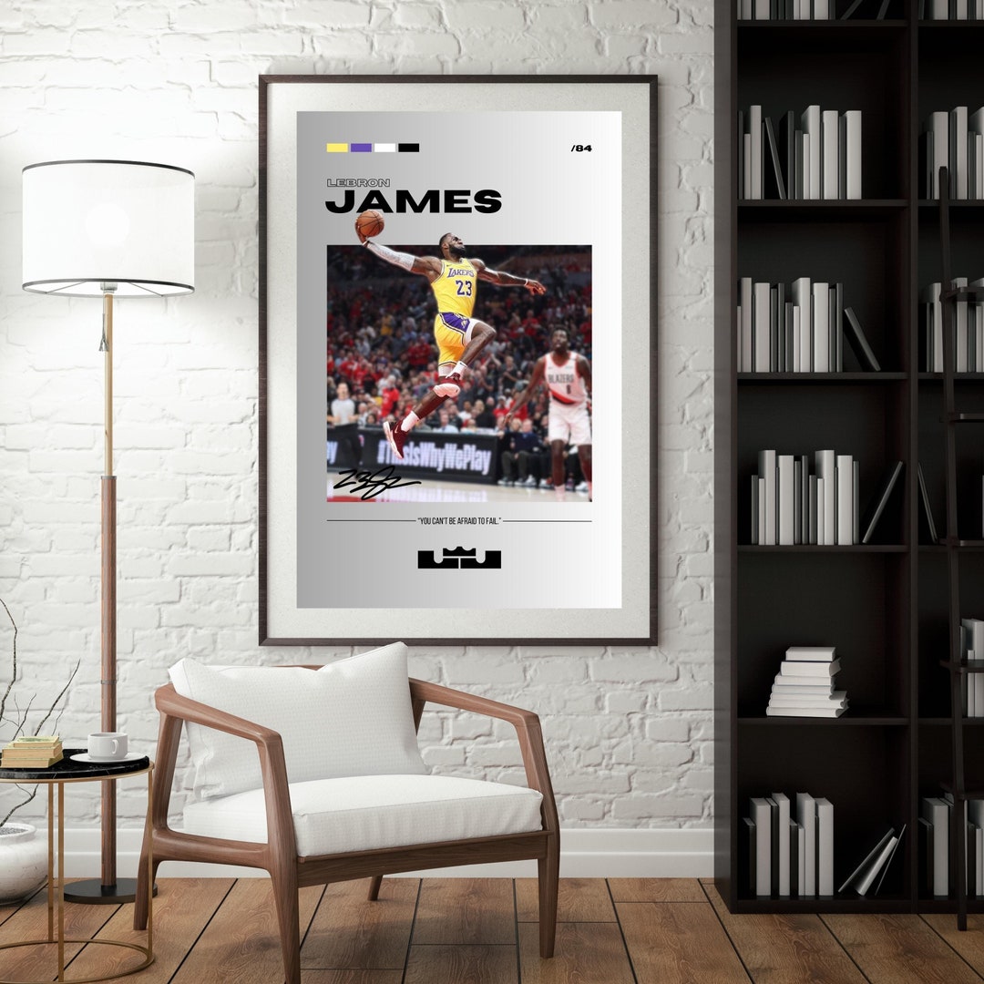 Lebron James Poster Lebron James Wall Art Print Basketball Decor Sports ...