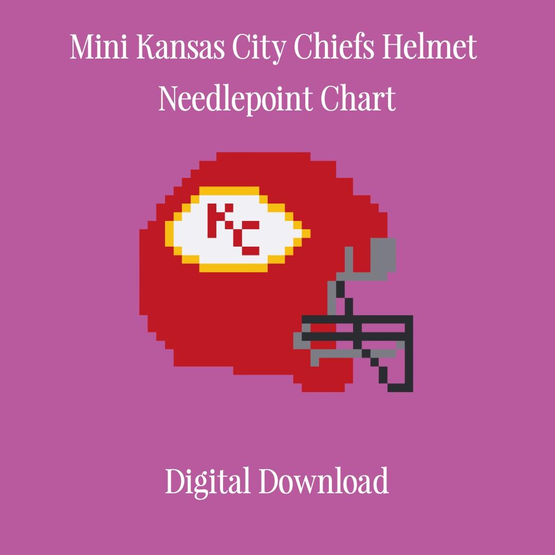 Mini Kansas City Chiefs Football Helmet Digital Needlepoint Chart - Etsy