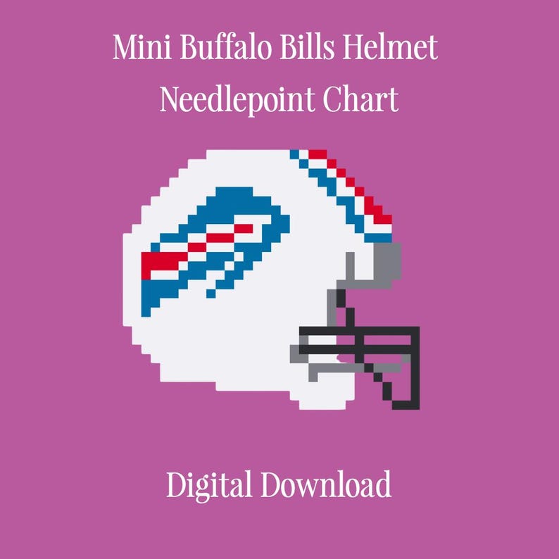 Mini Buffalo Bills Football Helmet Digital Needlepoint Chart - Etsy