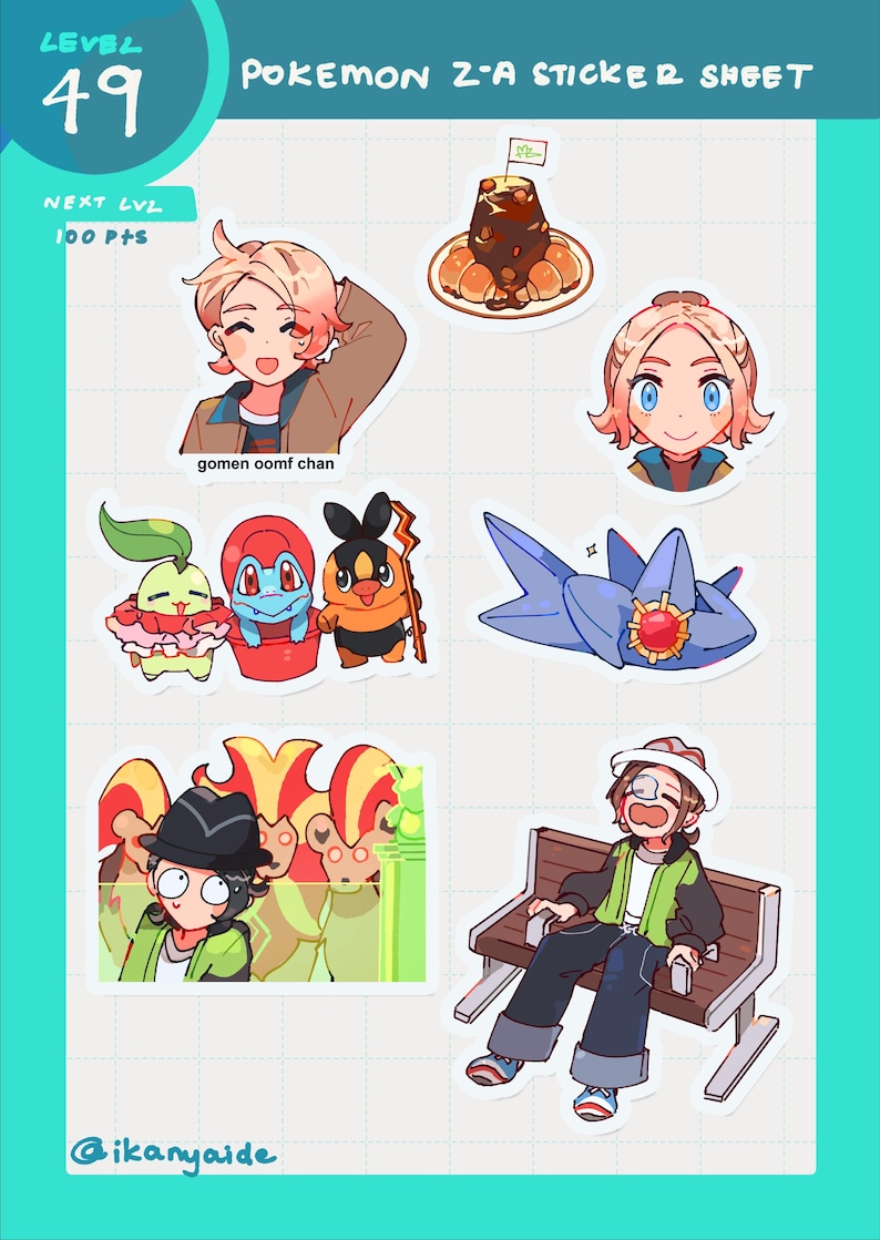 PREORDER - Pokemon Legends ZA Sticker Sheet - Etsy