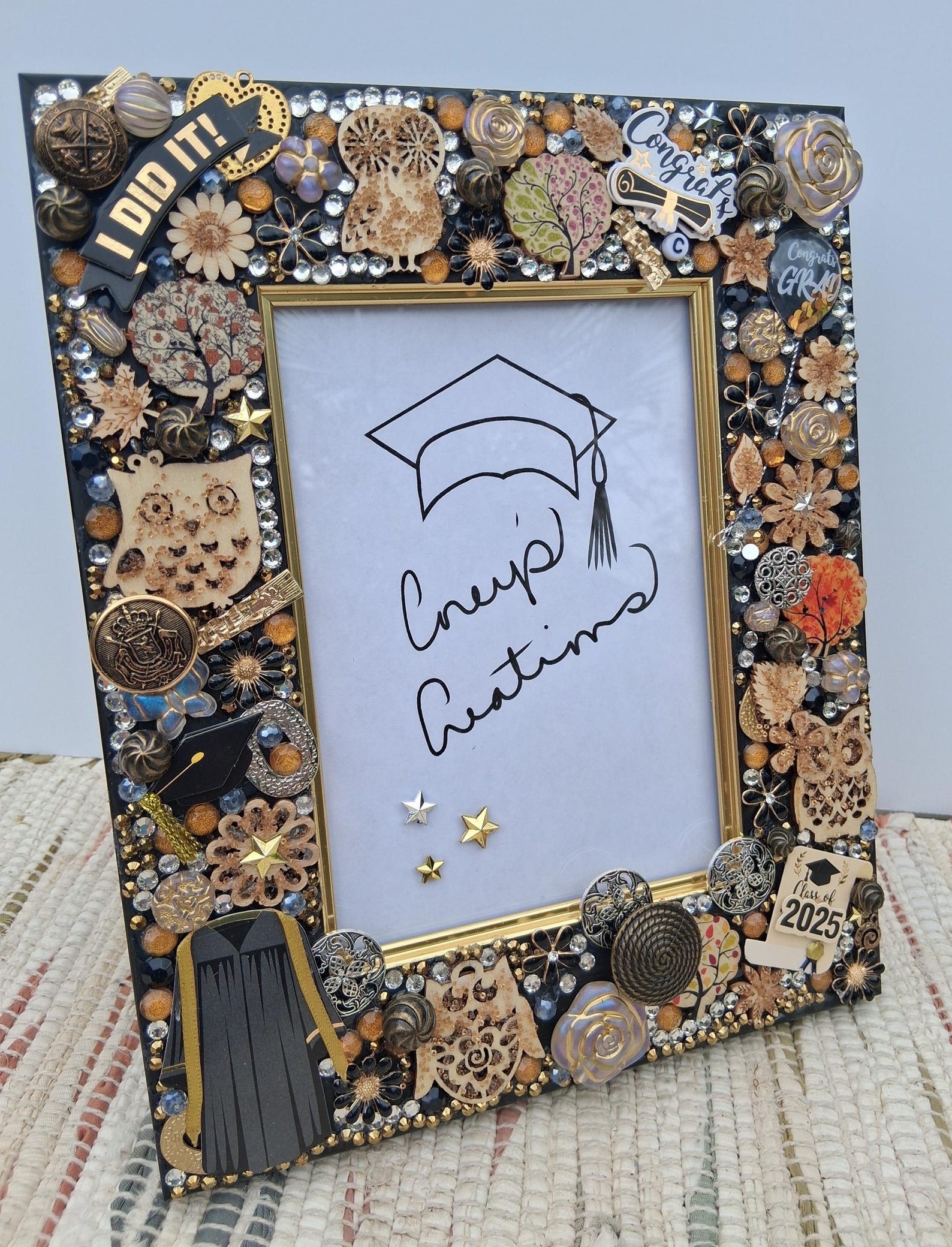 Graduation Picture Frame / 5x7 Photo Frame / Decorated Custom Frame ...