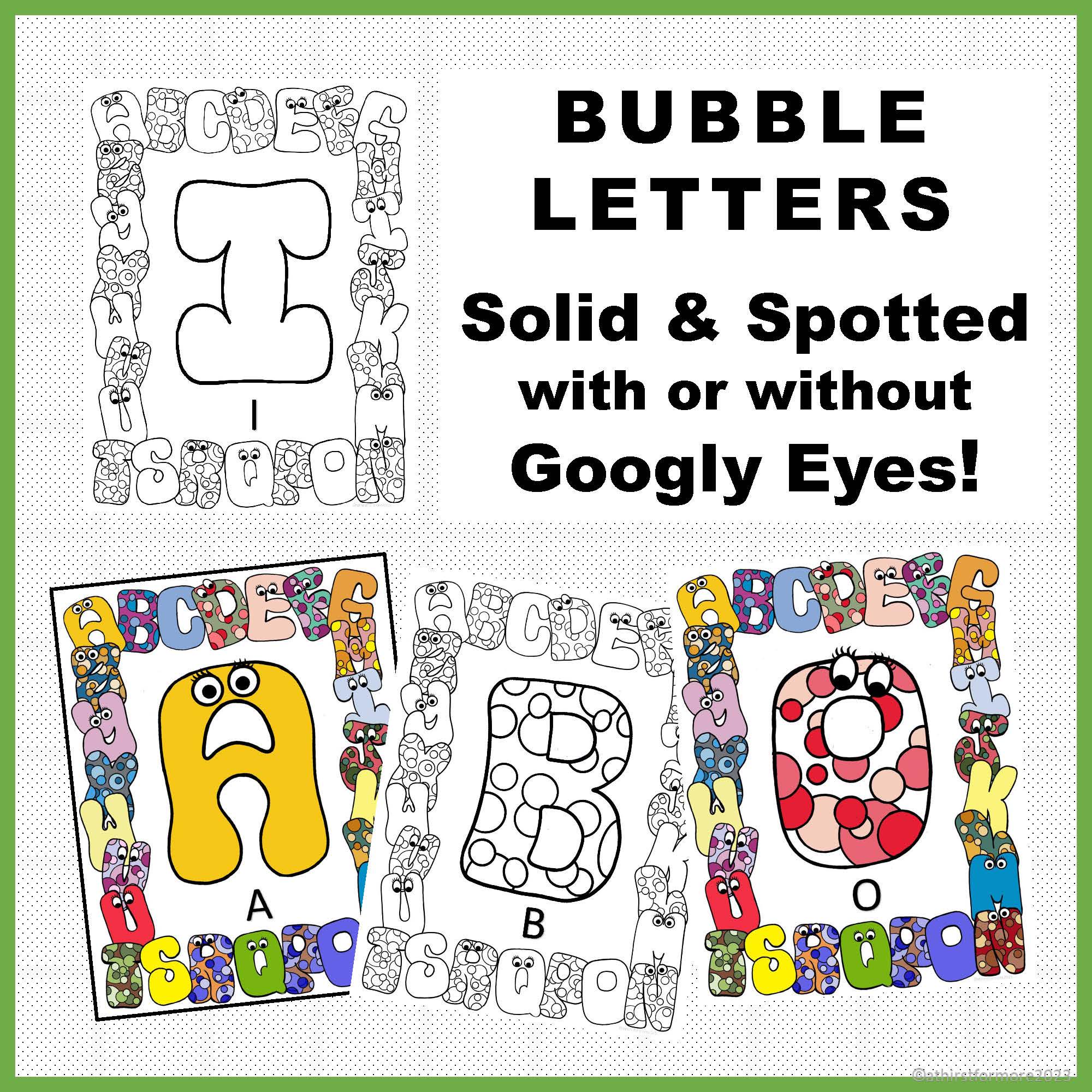 Alphabet Bubble Letter Coloring Pages: Letter Border - Etsy