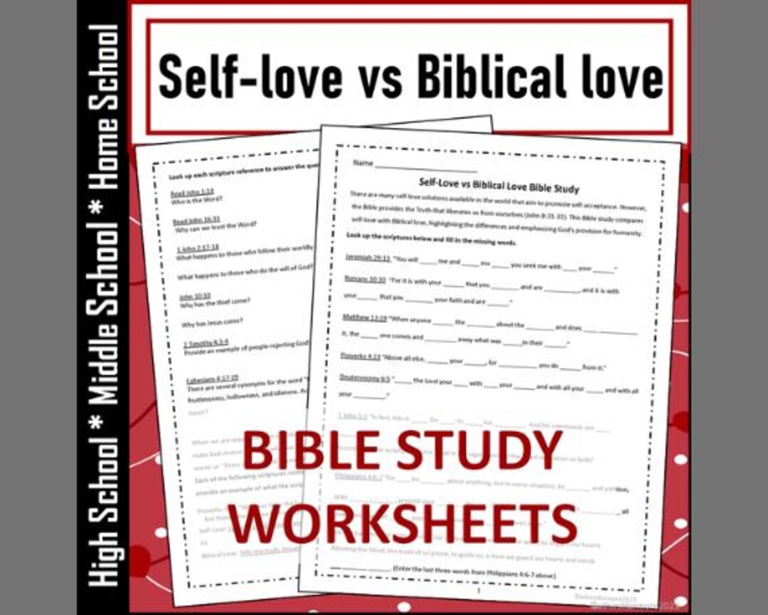 Bible Study: Self-love Vs. Biblical Love Worksheet Activity - Etsy