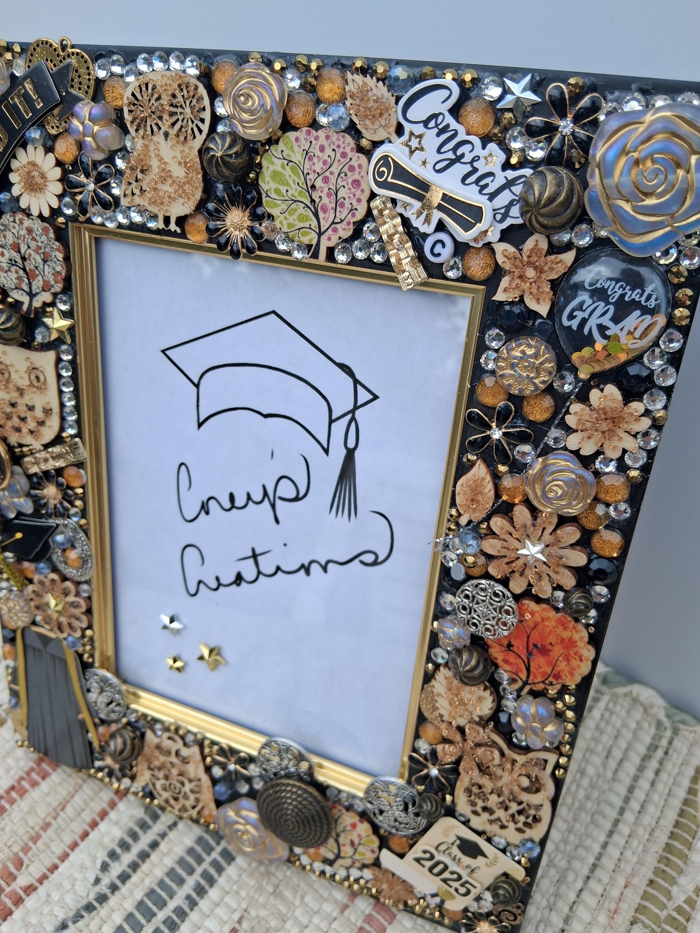 Graduation Picture Frame / 5x7 Photo Frame / Decorated Custom Frame ...