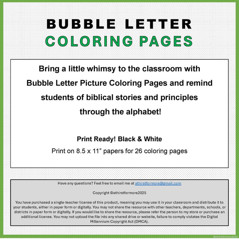 Alphabet Bible Bubble Letter Coloring Pages Christian Worksheets - Etsy ...
