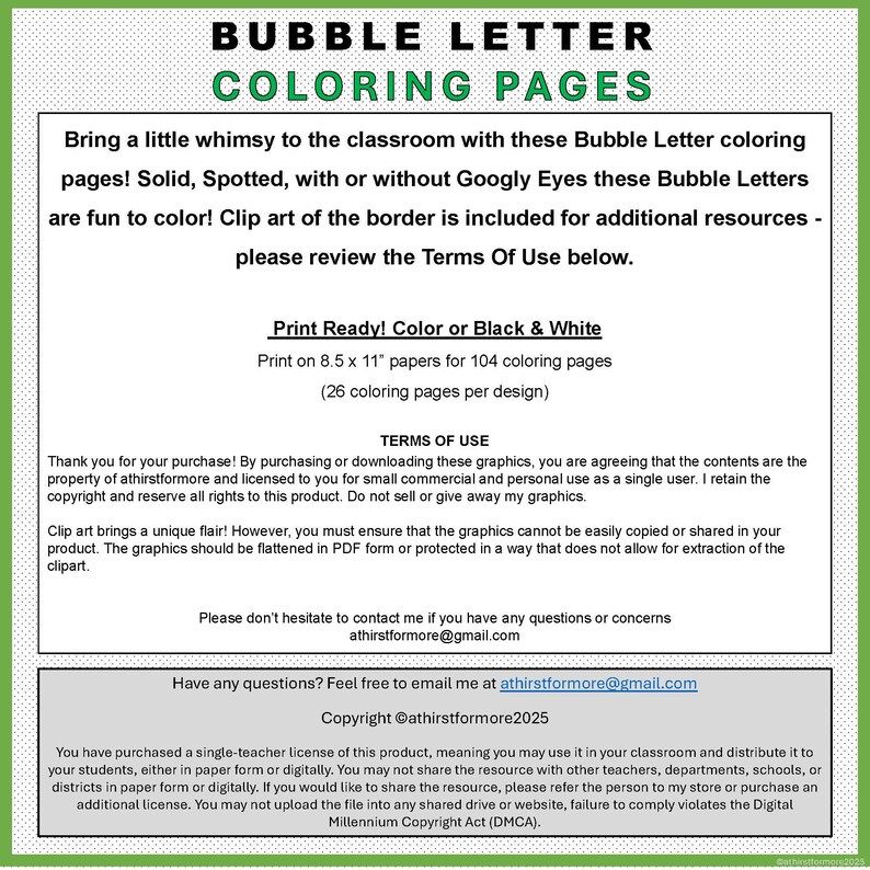Alphabet Bubble Letter Coloring Pages: Balloon Border - Etsy