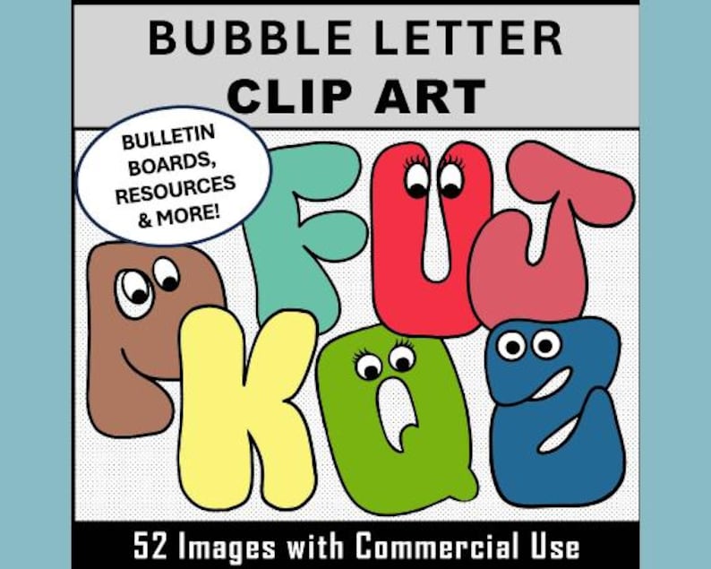 Bubble (balloon) Letters Alphabet Clip Art Solid Colorful With or ...